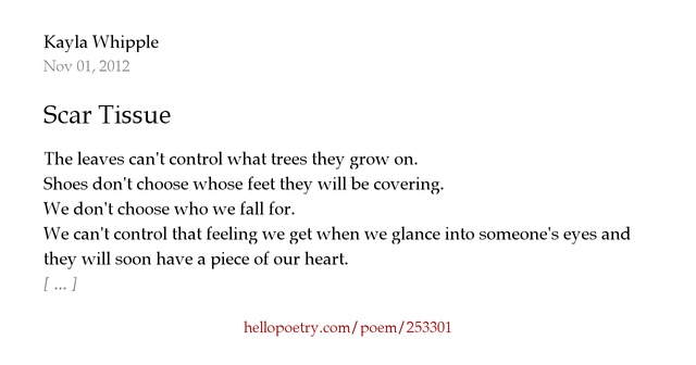 Scar Tissue by Kayla Whipple - Hello Poetry