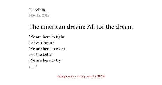 Poems About American Dream