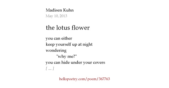 the lotus flower by Madisen Kuhn - Hello Poetry