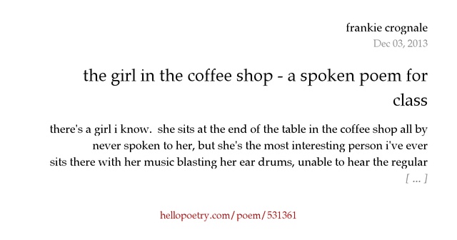 the girl in the coffee shop - a spoken poem for modern class by frankie ...