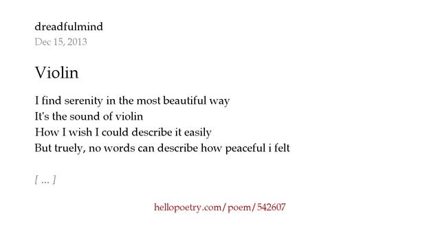Violin by dreadfulmind - Hello Poetry