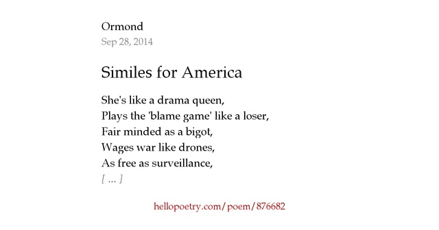 Famous Simile Poems Similar Poems