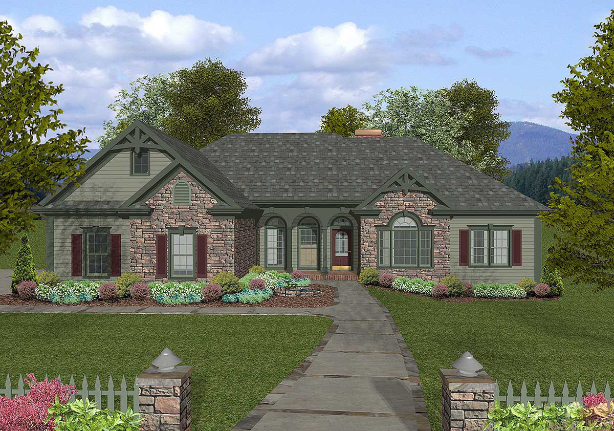Old World Exterior With Optional Versions 20057GA Architectural old-world-exterior-with-optional-versions-20057ga-architectural