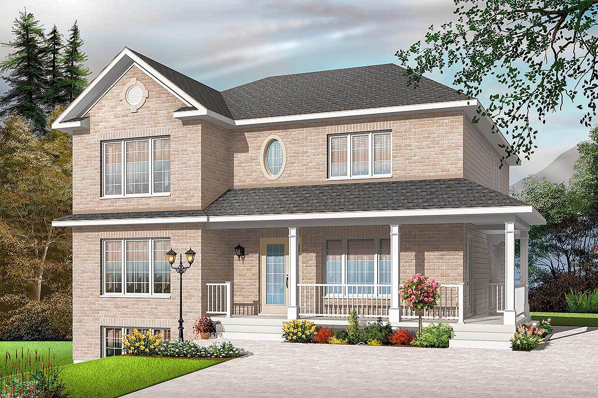 Traditional Style Triplex Multi-Family House Plan - 21868DR ...