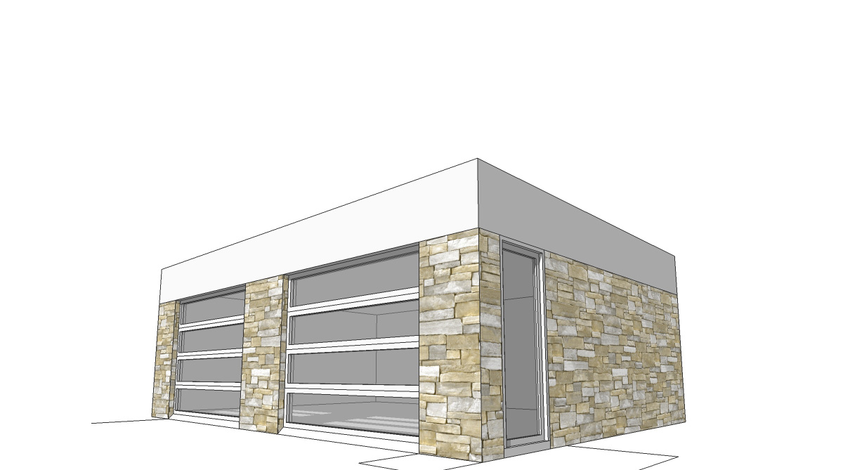 Modern 2-Car Garage - 44052TD | CAD Available, Metric, Narrow Lot, PDF ...