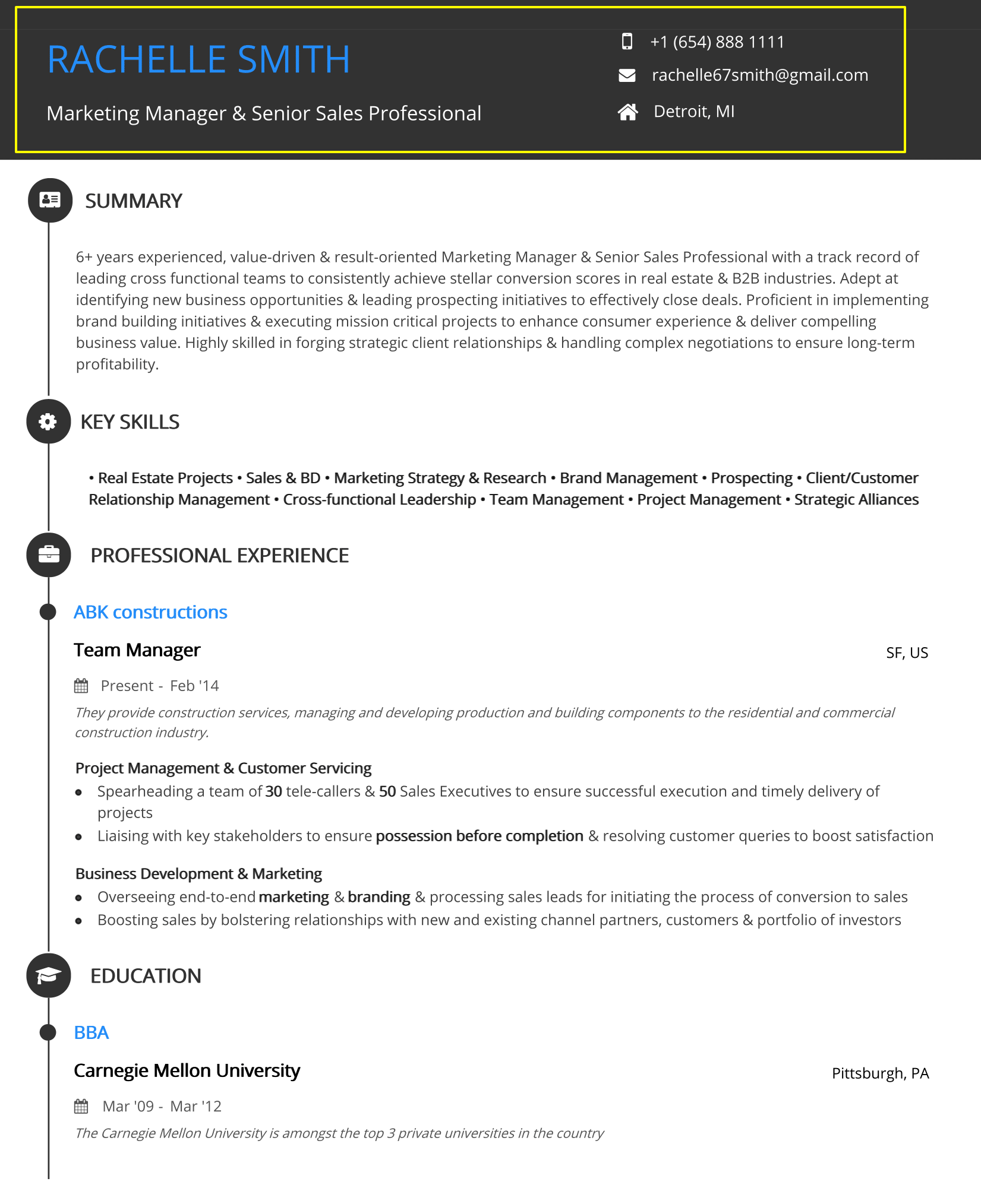 Resume Header 2021 Guide To Contact Information In Resume Examples 