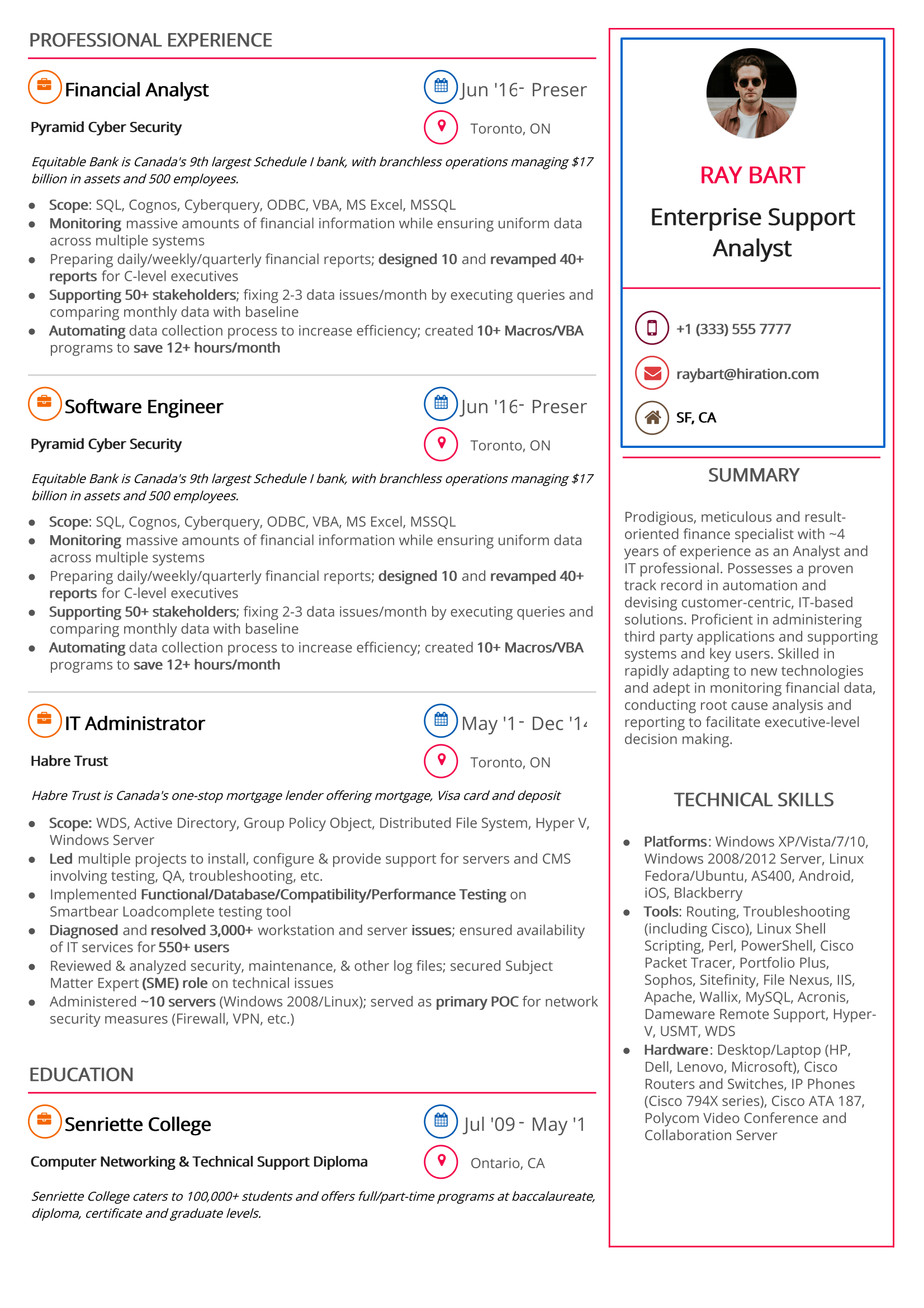 Resume Header 2021 Guide To Contact Information In Resume Examples 