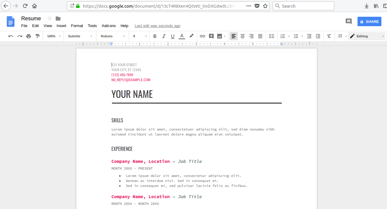 Google Docs Resume Templates 2023 Top 5 Google Doc Resume Templates