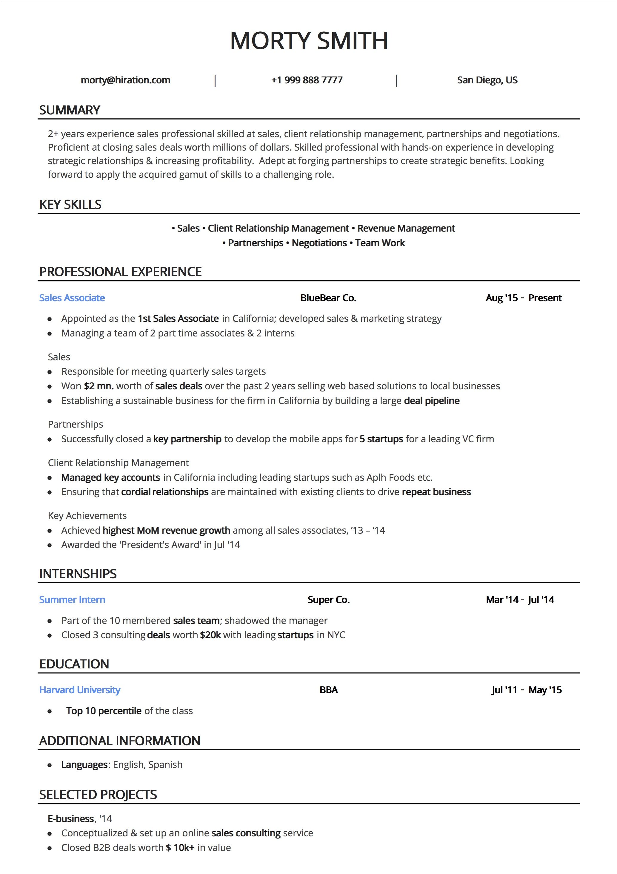 Free White Simple Resume Template Riset