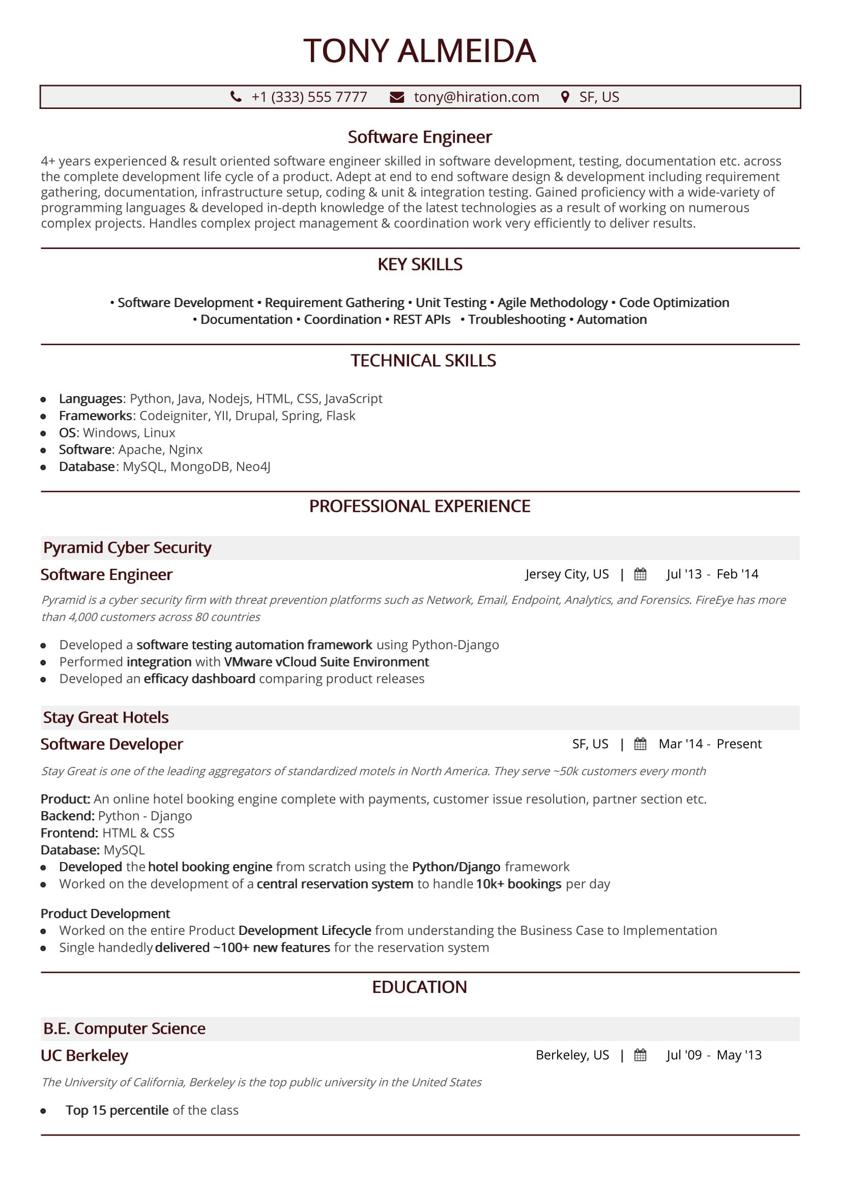 Software Engineer Resume A 10 Step 2019 Guide With 20 Samples