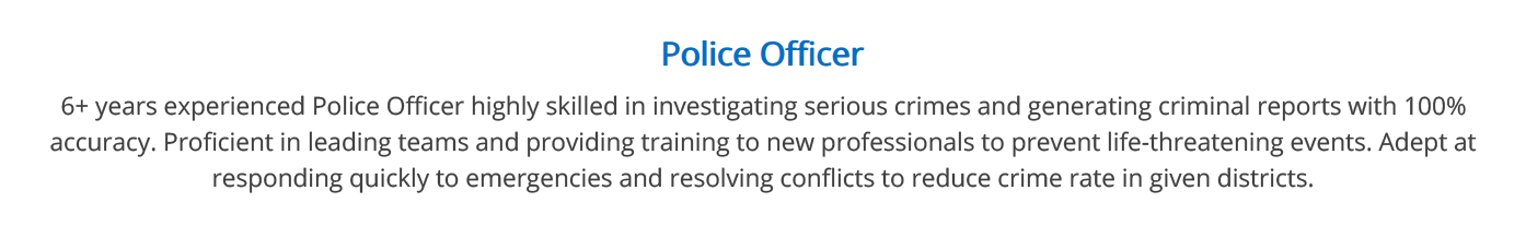 Police Officer Resume 2022 Guide With 10 Samples Examples