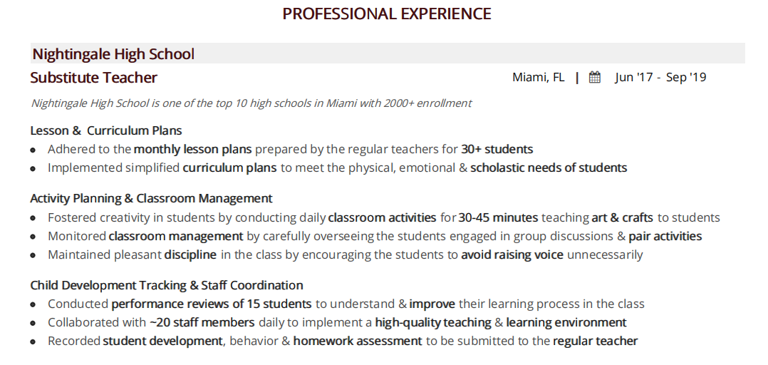 Substitute Teacher Resume The 2022 Guide With 10 Samples Examples