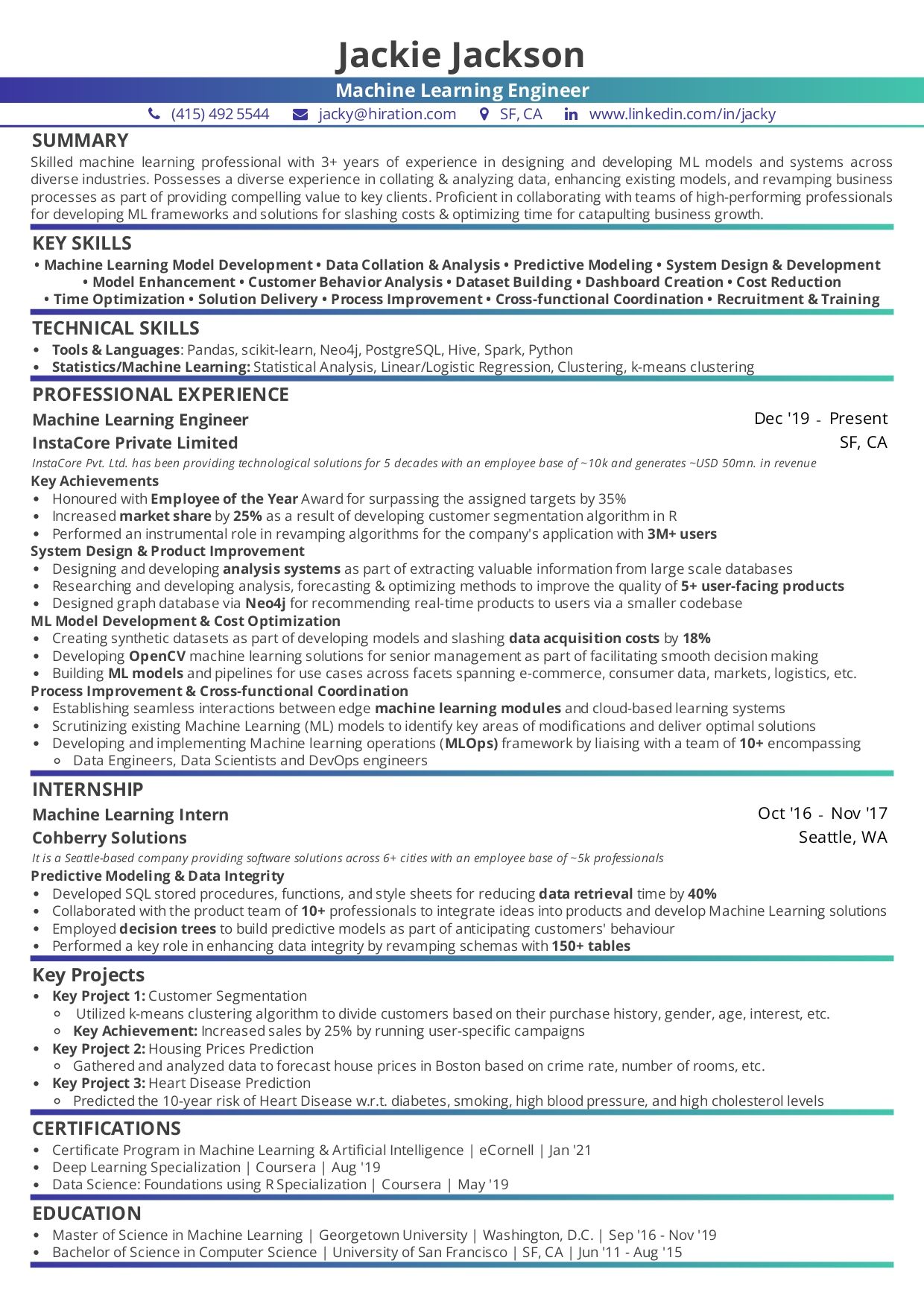 How To Write A Machine Learning Resume 2022 Guide With 10 Examples 2023 