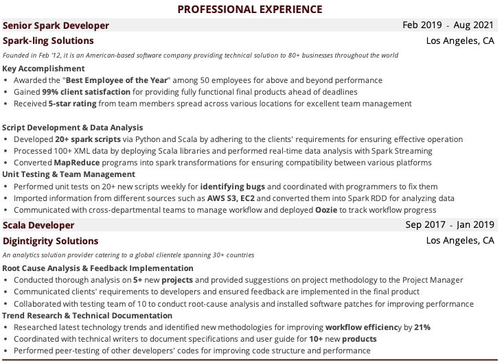 Spark Developer Resume 2023 Guide With 25 Examples And Templates