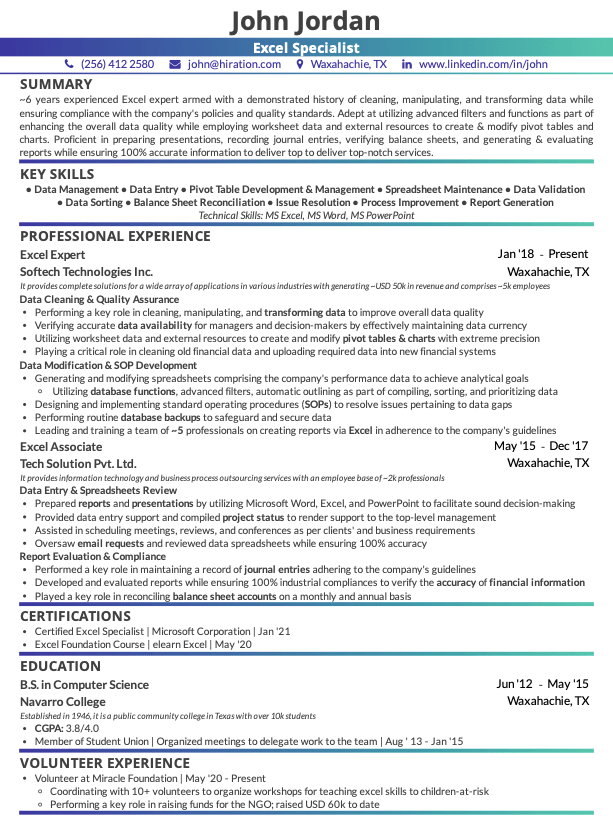 Microsoft Office 365 Resume 2022 Guide With 10 Template Examples 2022 