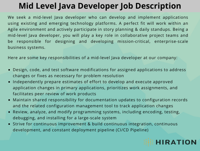 Java Developer Job Description 2022 Career Guide With Required Skills