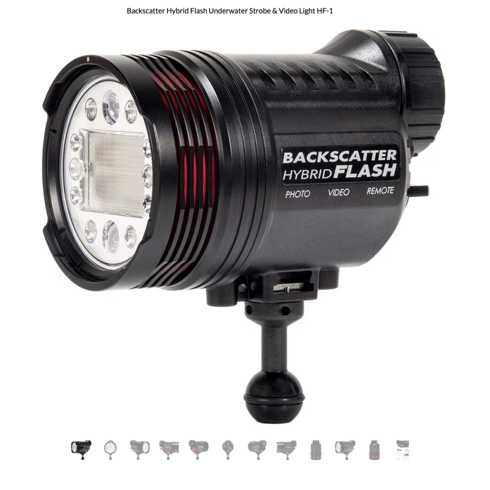 Backscatter Hybrid Flash Underwater Strobe & Video Light HF-1