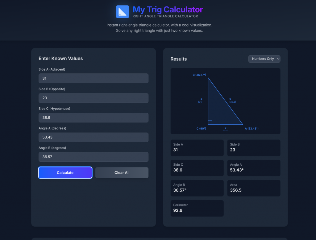 MyTrigCalculator.com Launches Modern Right Angle Triangle Calculator with Visualization - IssueWire