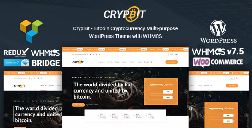 Bitcoin Cryptocurrency WordPress Theme With WHMCS themes Releases on ...