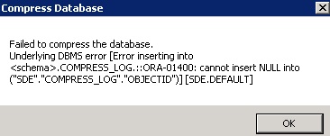 Error: Failed to compress the database. [Error inserting into .COMPRESS ...