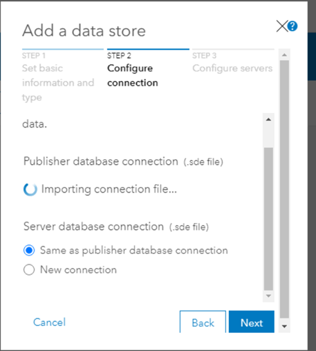 Problem: Unable to add a database connection as a data store item to ...