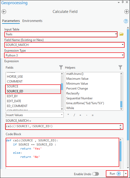 How To Calculate A New Field To Identify Matching Values In Two Fields 