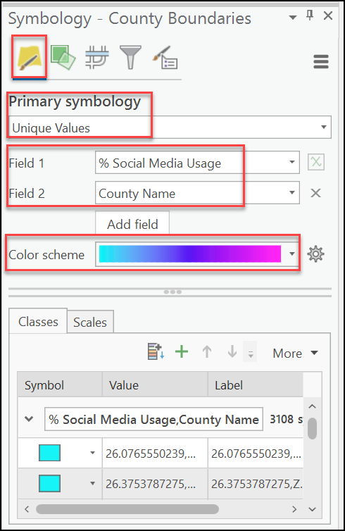 How To Sort Unique Value Symbology Classes Using Values From A Second Field In ArcGIS Pro