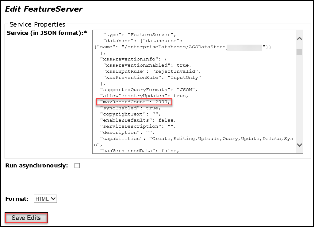 Problem Unable To Edit The Maximum Record Count For Feature Services 