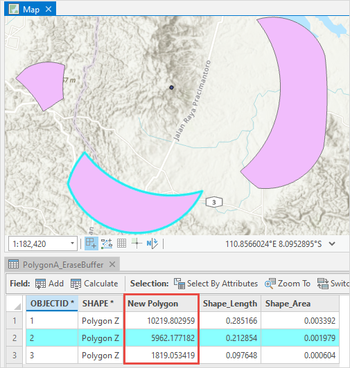 How To Calculate The Area Of A Polygon While Excluding The Overlapping Part Of A Buffer Feature 