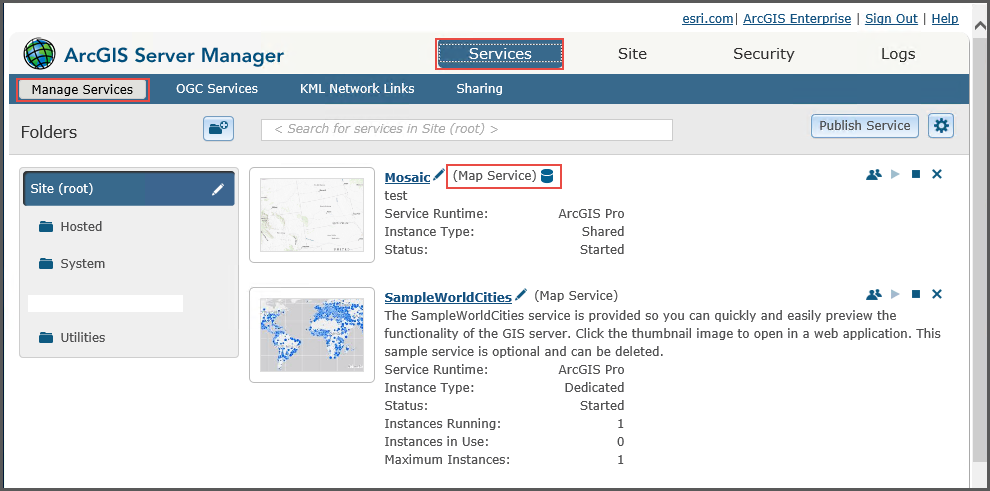 How To: Identify the location of an ArcGIS Server service cache directory