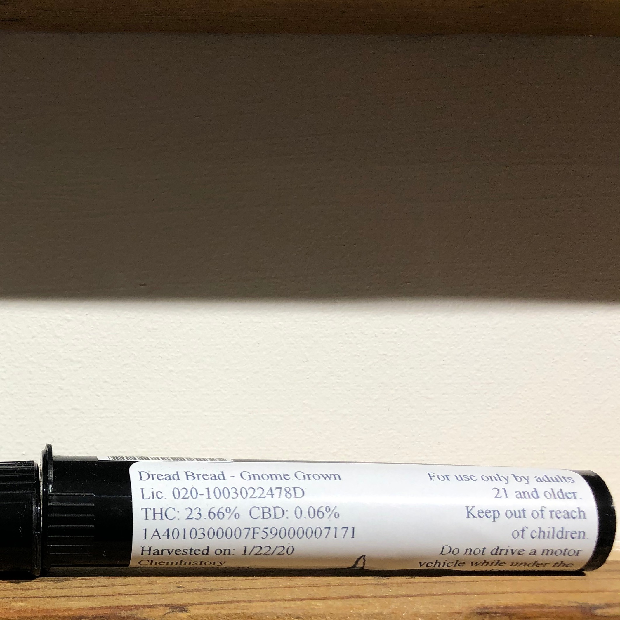 Gnome Grown Organics: Dread Bread Pre-Roll 0.5g | Leafly