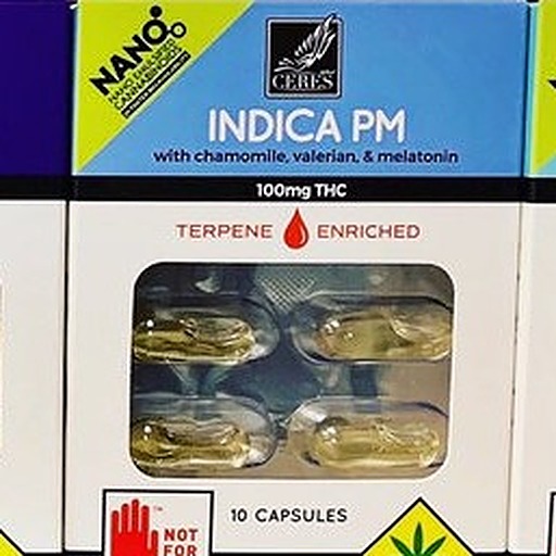 Ceres Garden: Indica PM Capsules 100mg 10mg | Leafly