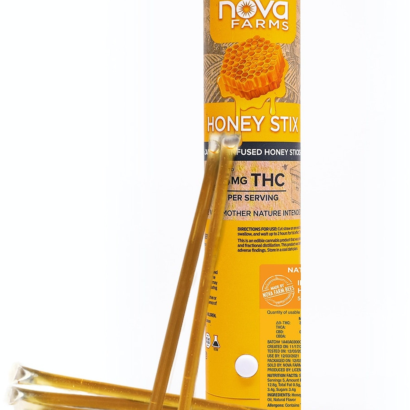 Nova Farms: Natural Honey Stix 25mg 5-Pack | Leafly
