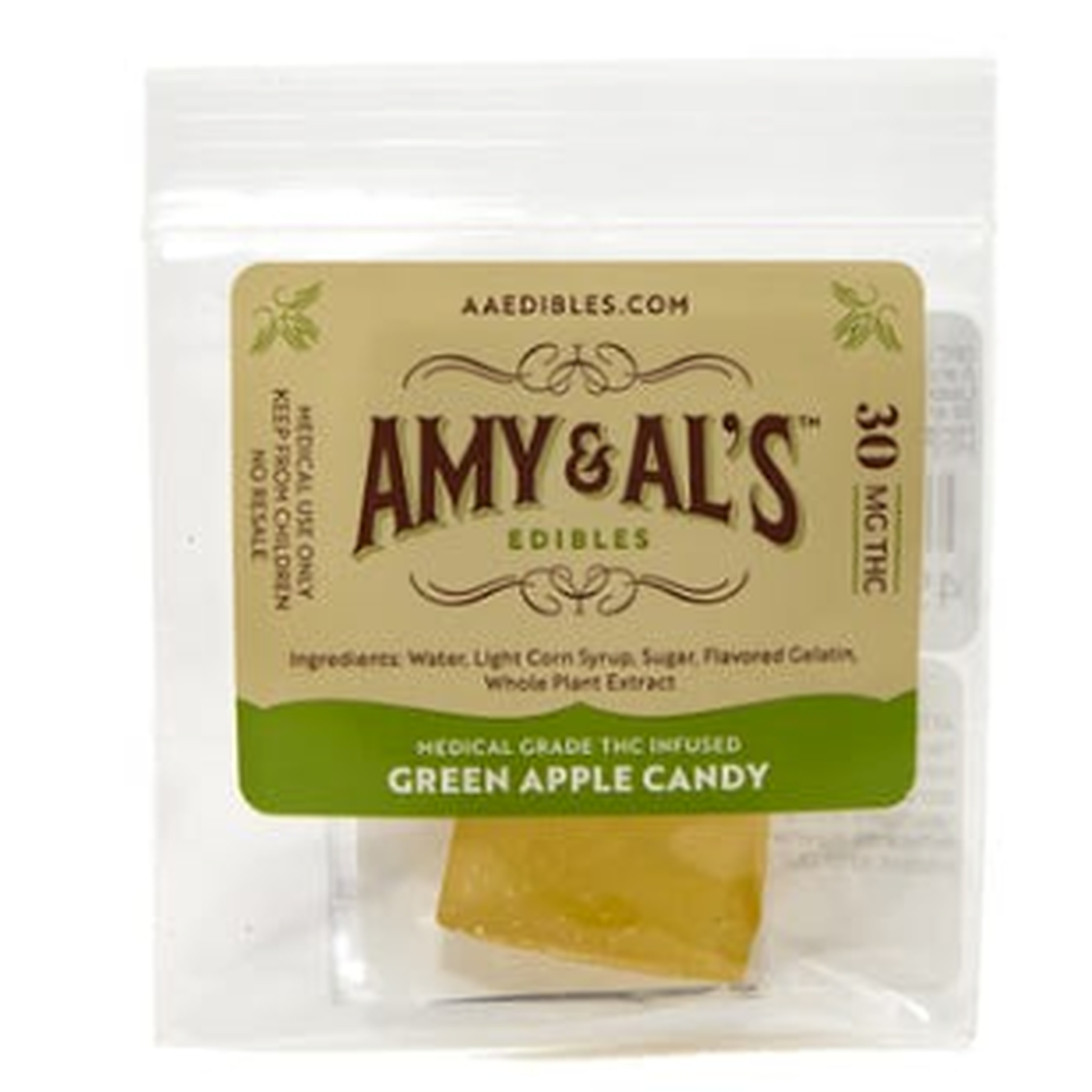 Amy & Al's Edibles: Green Apple Hard Candy 30mg | Leafly