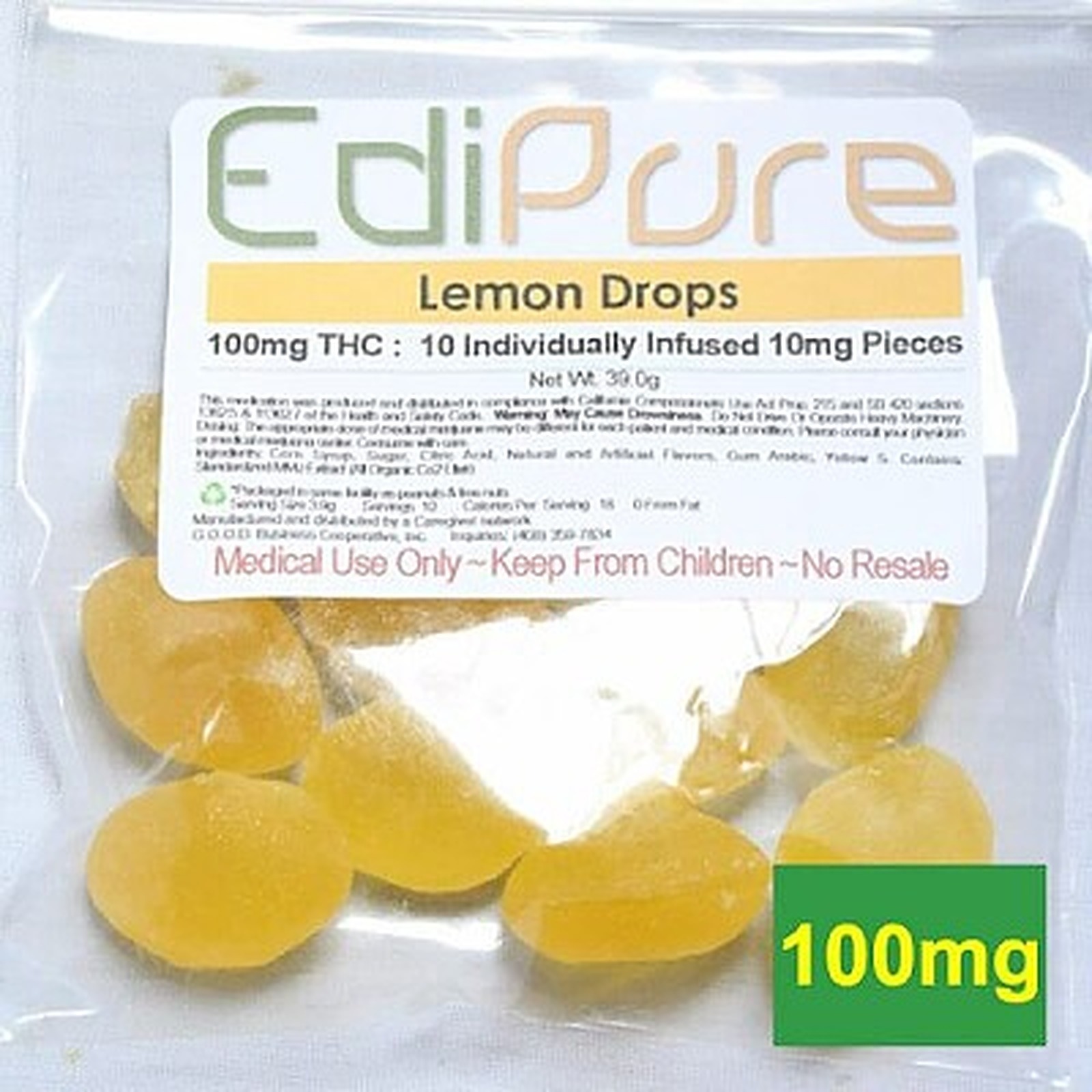 EdiPure: Sour Lemon Gummies 100mg 10-pack | Leafly EdiPure: Sour Lemon Gummies 100mg 10-pack | Leafly