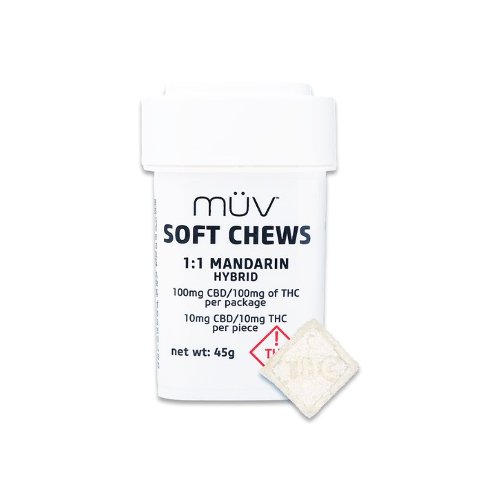 MÜV Florida: 1:1 Mandarin Soft Chews 100mg/100mg | Leafly