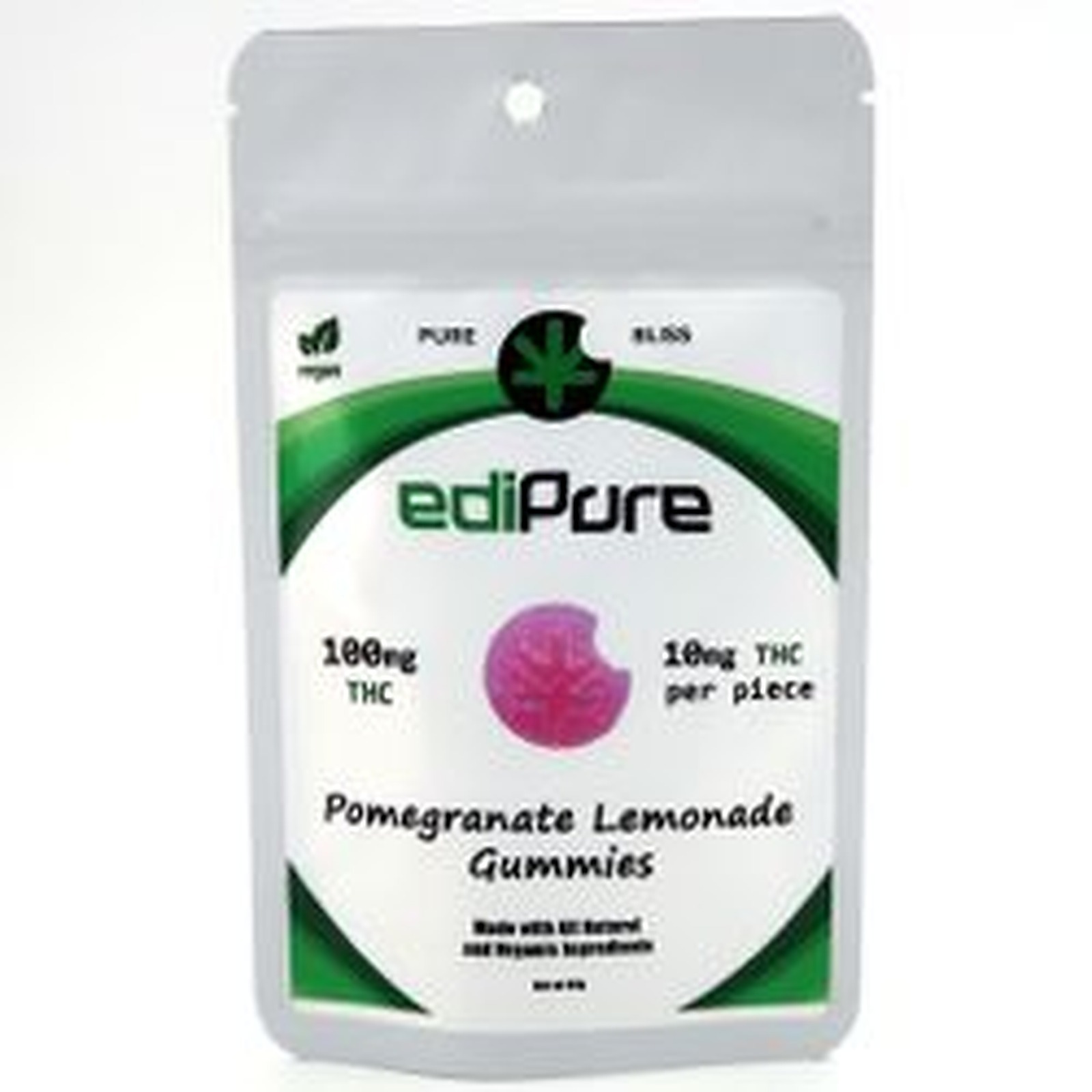 EdiPure: Organic Pomegranate Lemonade Gummies 100mg 10-Pack | Leafly EdiPure: Organic Pomegranate Lemonade Gummies 100mg 10-Pack | Leafly