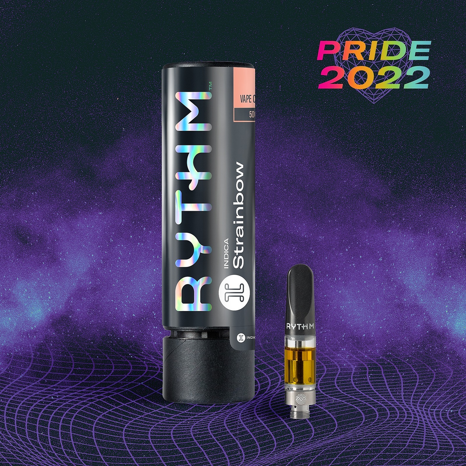 RYTHM: Rythm | Strainbow | Vape Cartridge (Indica) | Vape | 500mg | Leafly
