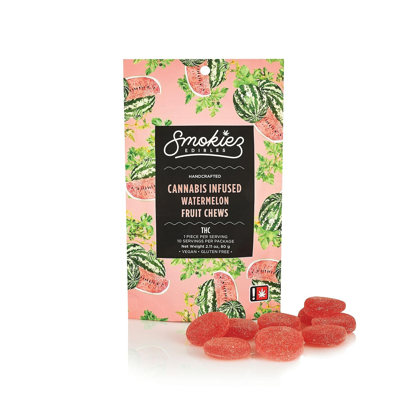 Smokiez Edibles: Watermelon Hybrid 100mg THC Fruit Chews - Oregon | Leafly