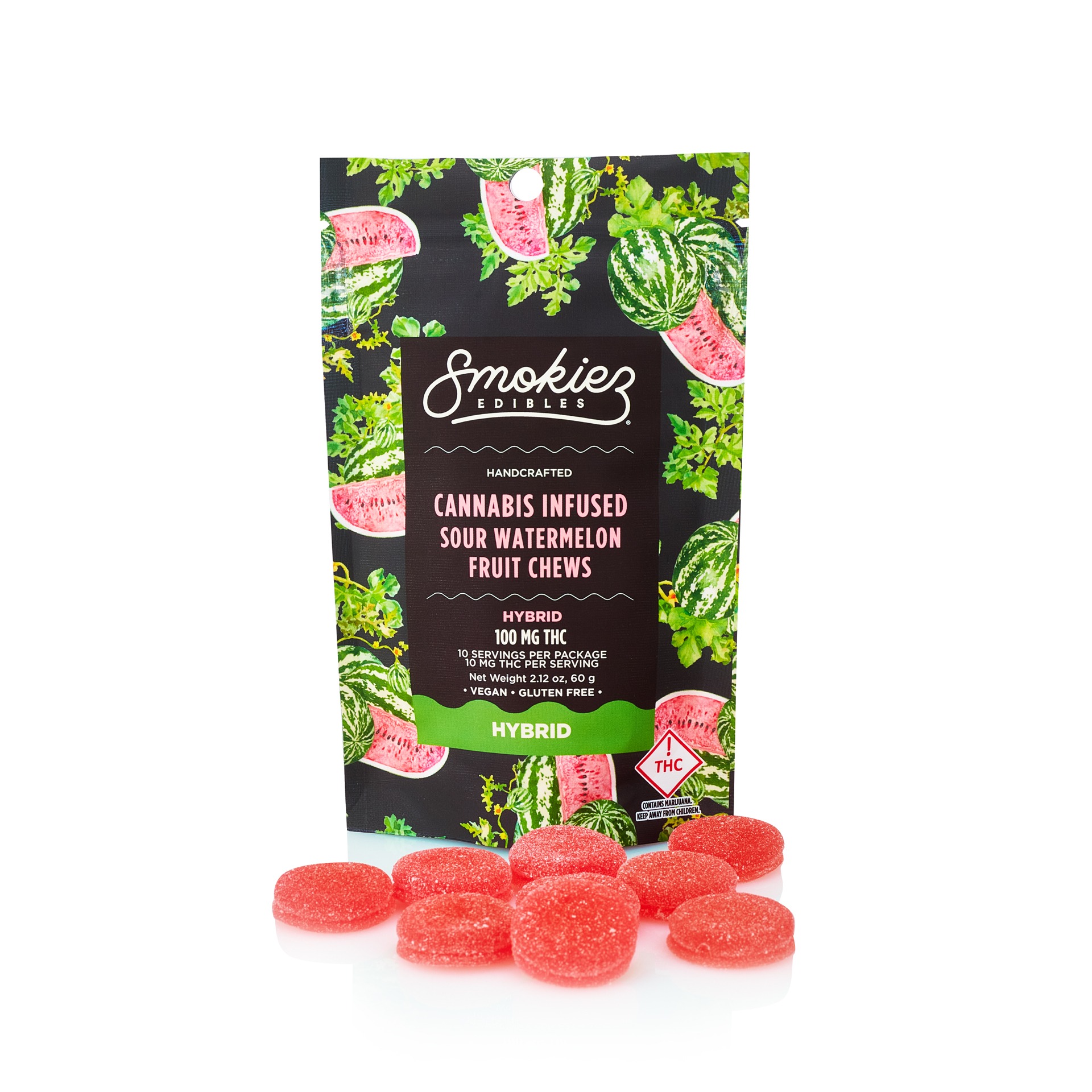 Smokiez Edibles: Sour Watermelon Hybrid 100mg THC Fruit Chews - Ohio ...