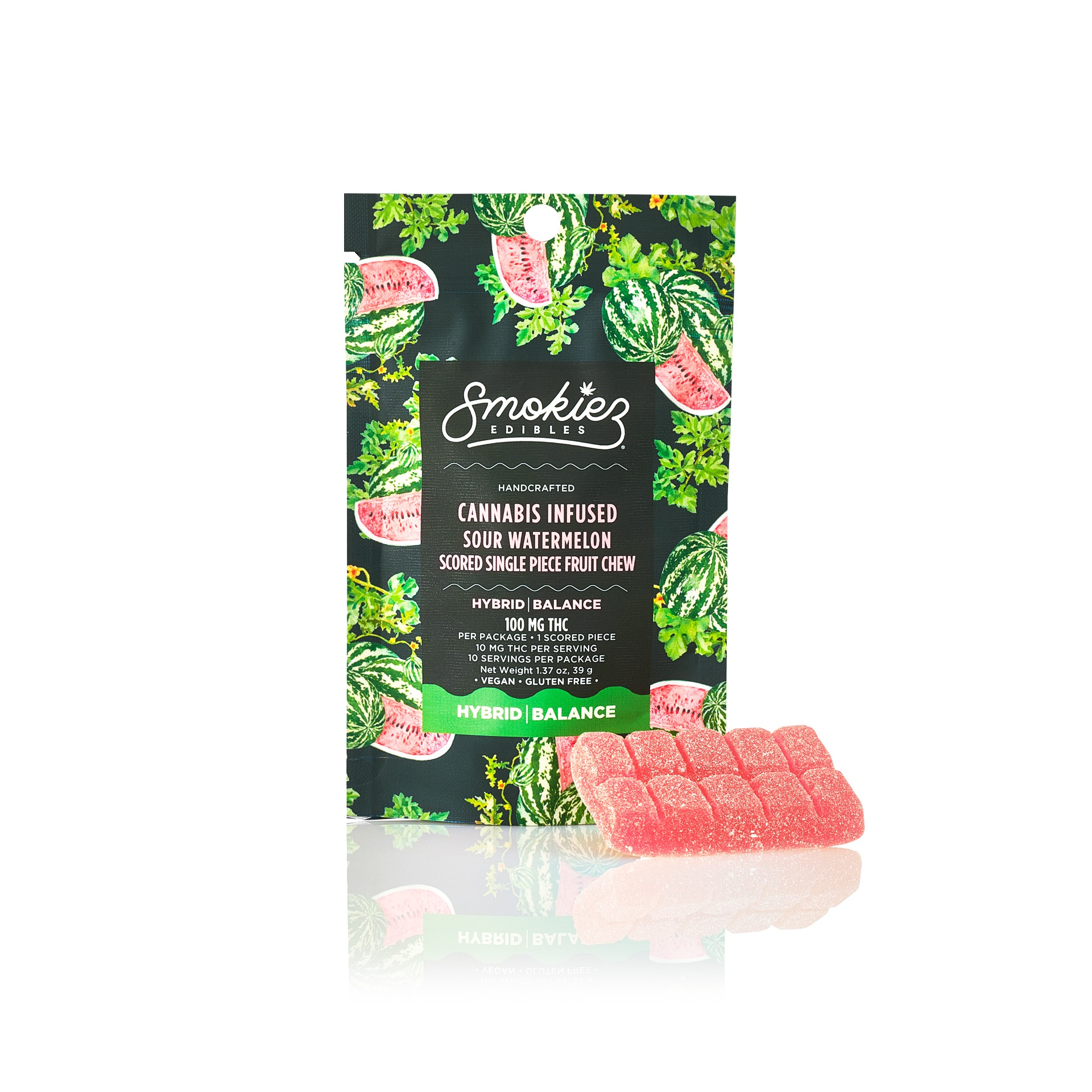 Smokiez Edibles: Sour Watermelon Hybrid Scored-Single Piece 100mg THC ...