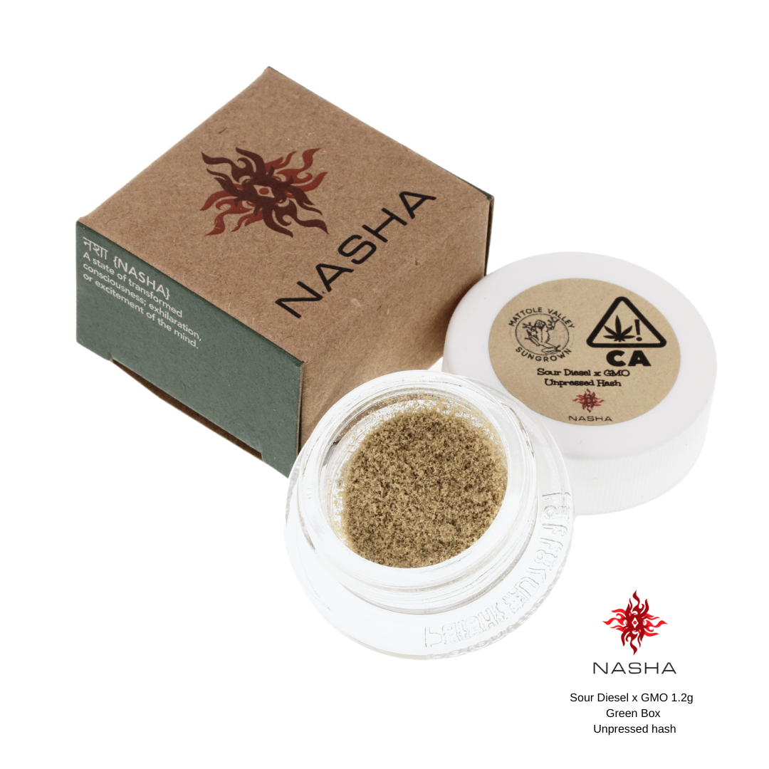 NASHA: Sour Diesel x GMO 1.2g Green Unpressed Hash ( Mattole Valley ...