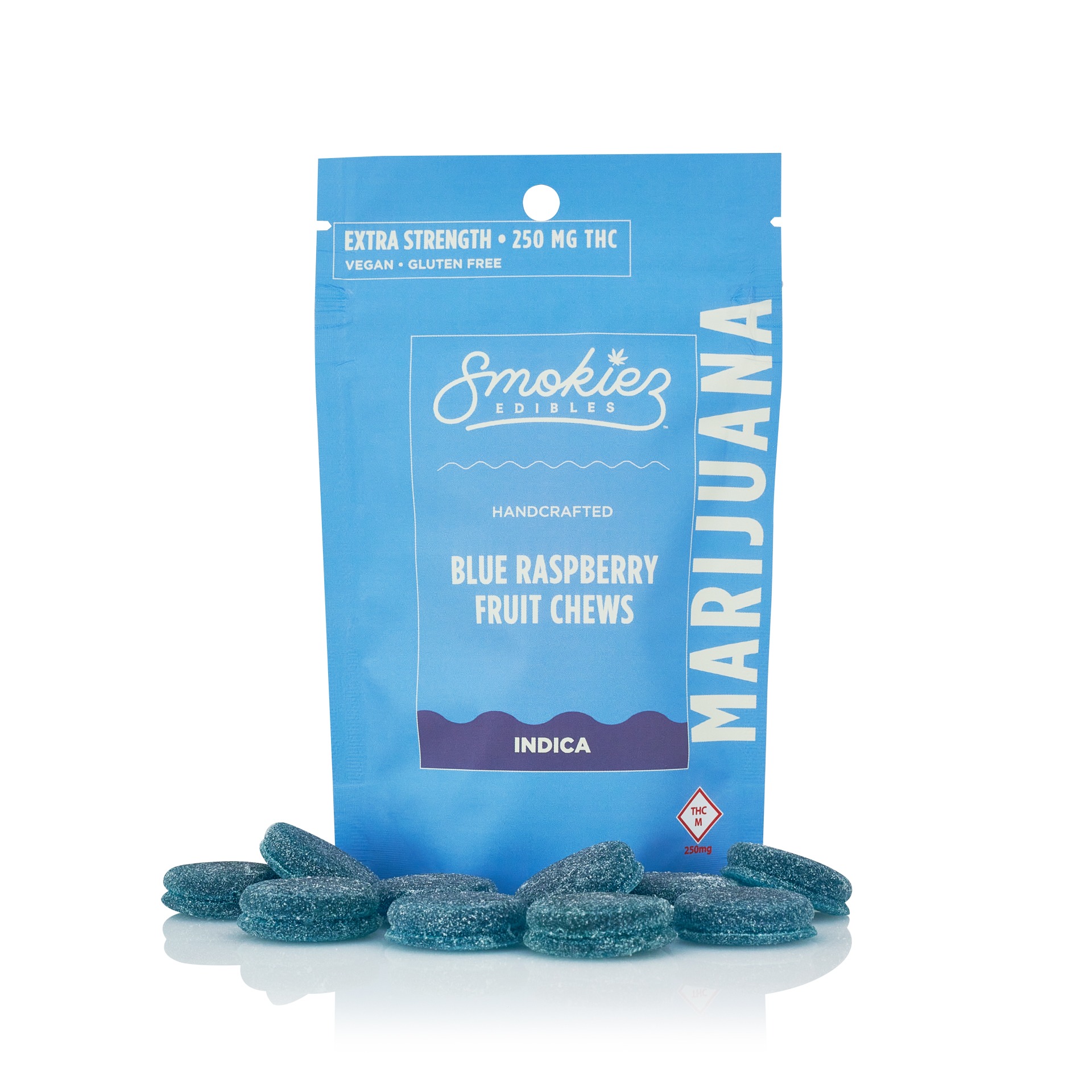 Smokiez Edibles: EXTRA-STRENGTH! Blue Raspberry Indica 250mg THC Fruit ...