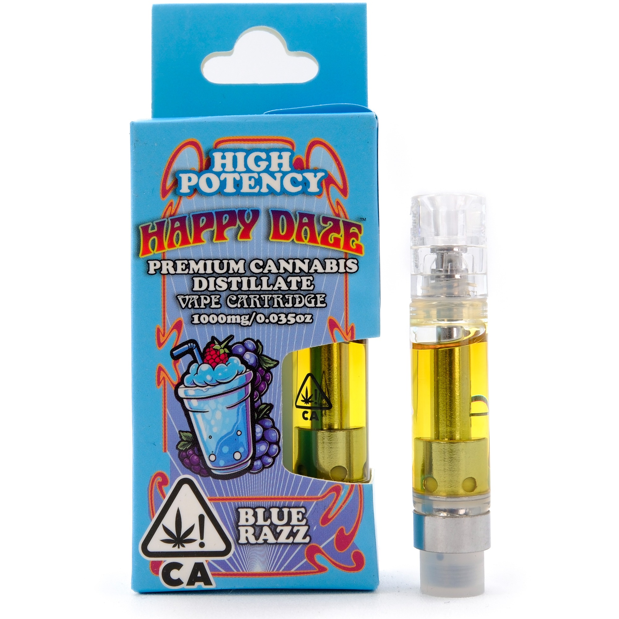 Happy Daze: Blue Razz 1g Distillate Cart - Happy Daze | Leafly
