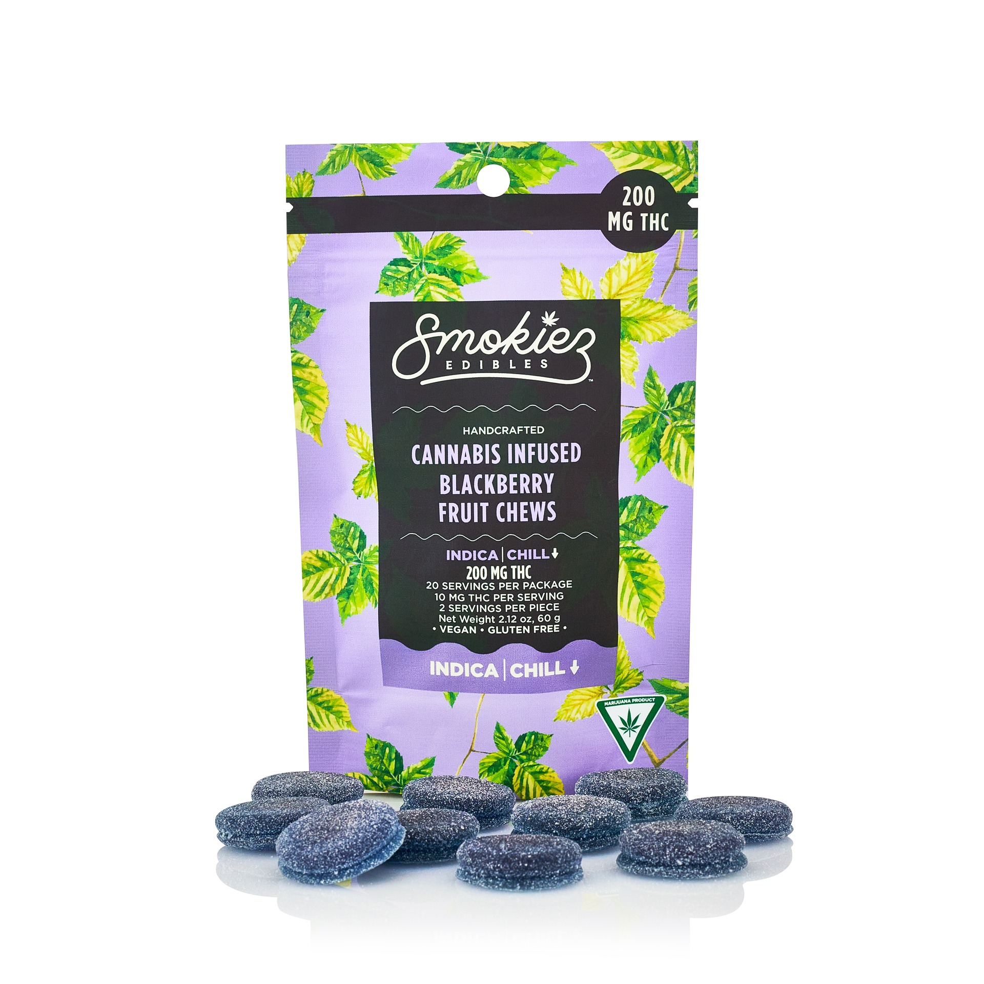 Smokiez Edibles: Blackberry Indica 200mg THC Fruit Chews - Michigan ...