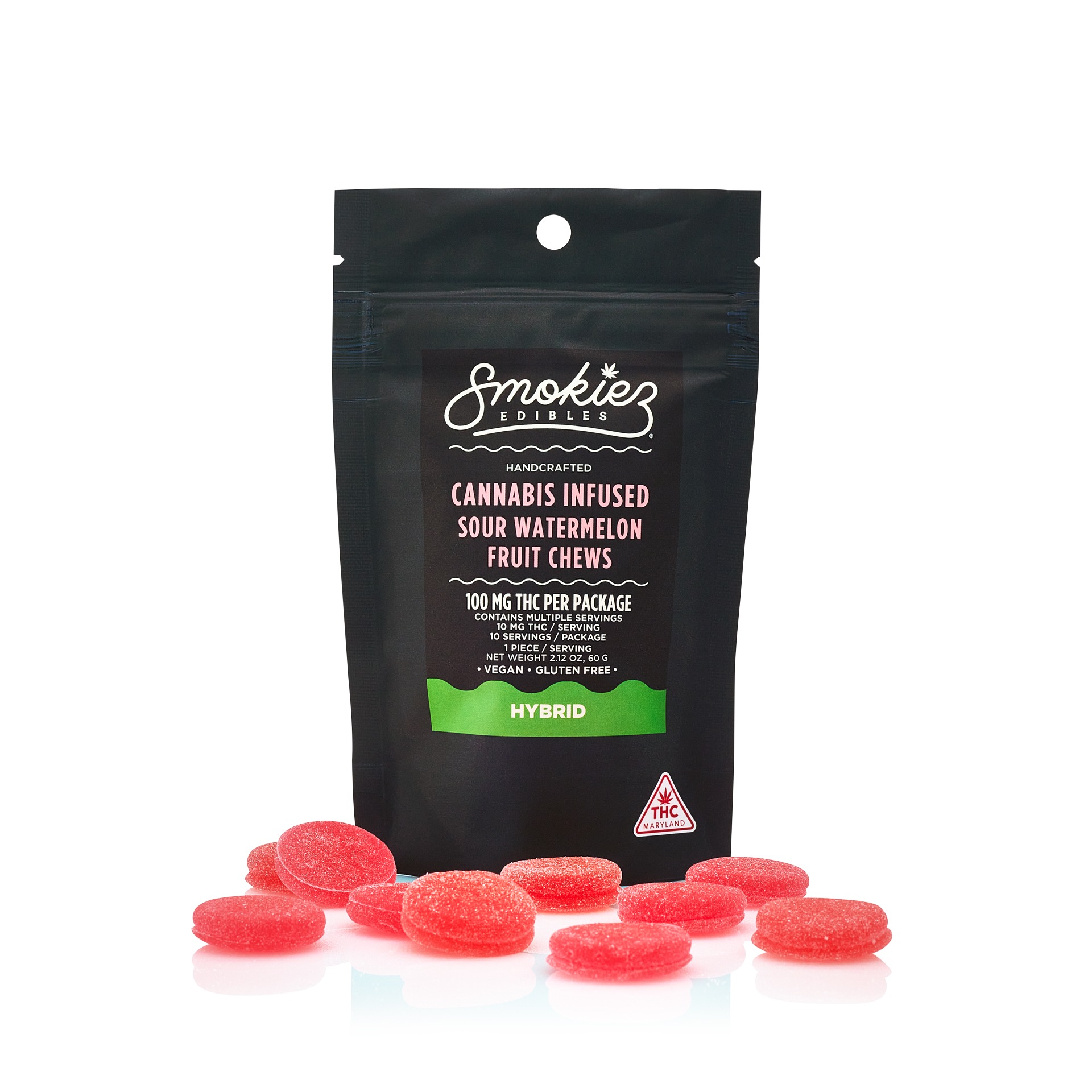 Smokiez Edibles: Sour Watermelon Hybrid 100mg THC Fruit Chews ...