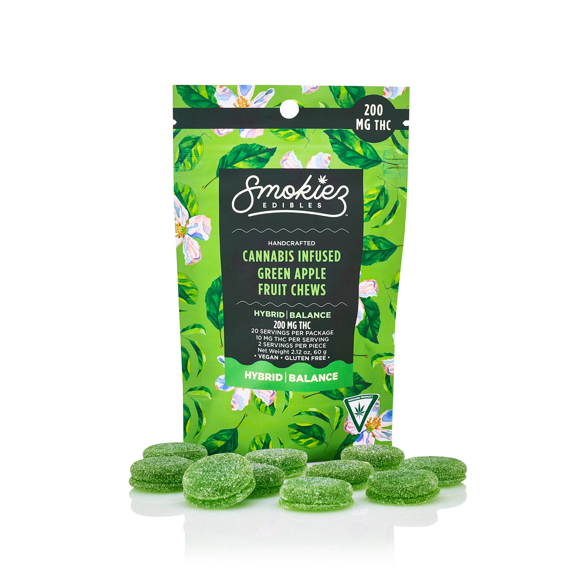 Smokiez Edibles: Green Apple Hybrid 200mg THC Fruit Chews - Michigan ...