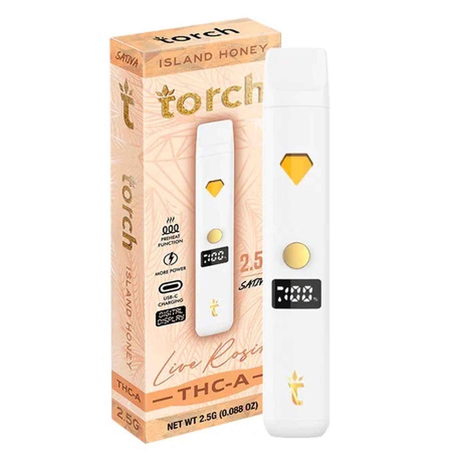 Aventus 8: LIVE ROSIN ISLAND HONEY SATIVA TORCH THC-A DISPOSABLE VAPE ...