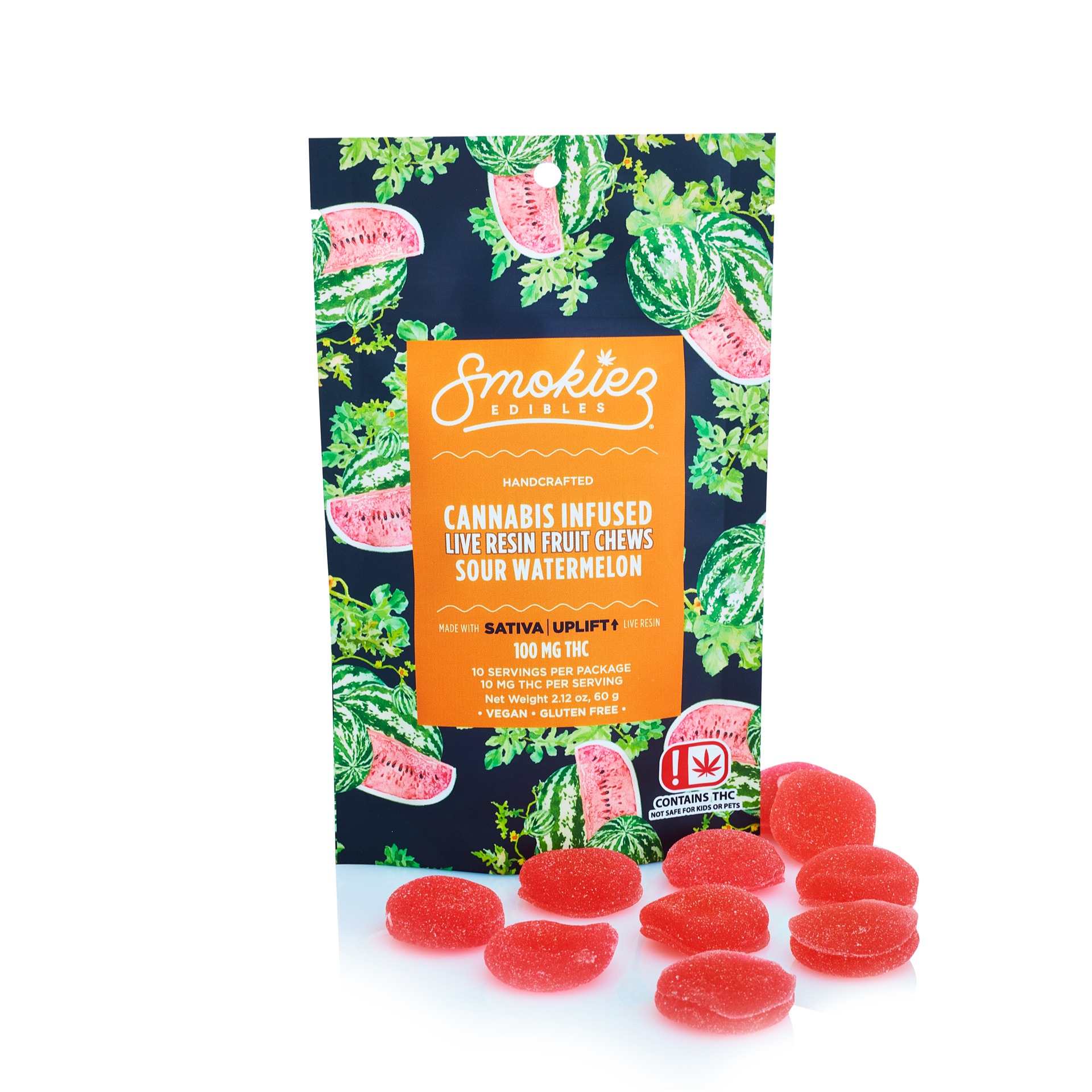 Smokiez Edibles: Sour Watermelon Sativa 100mg THC Live Resin Fruit ...