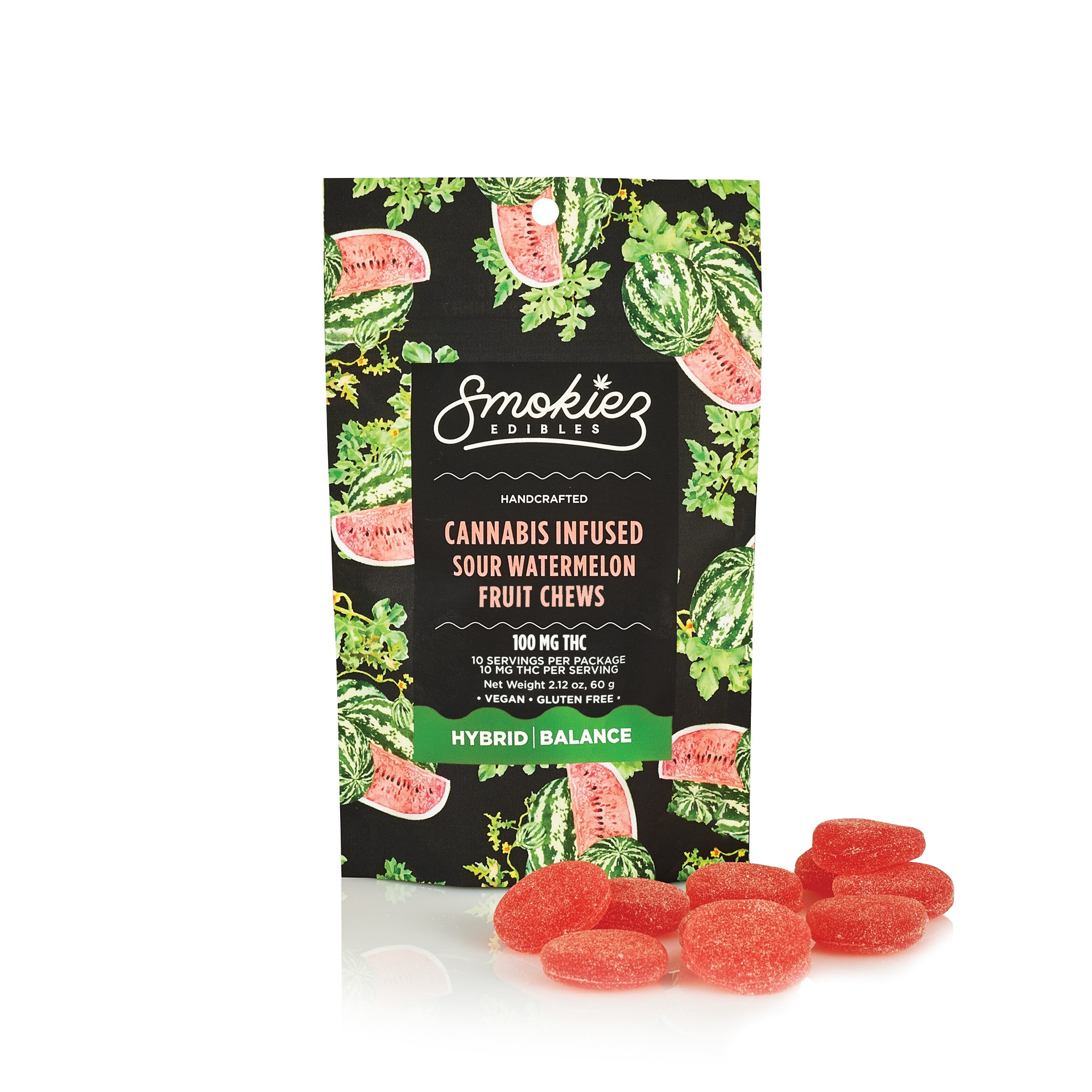 Smokiez Edibles: Sour Watermelon Hybrid 100mg THC Fruit Chews - Arizona ...